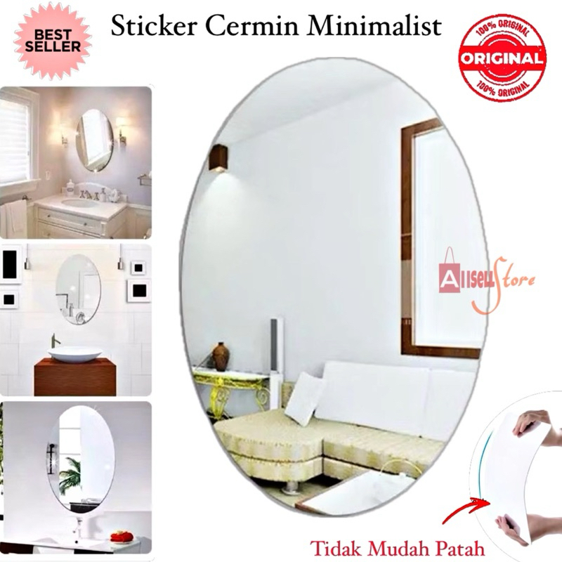 Jual (BISA COD) PROMO Sticker Cermin Kaca Dinding Anti Pecah / Cermin ...