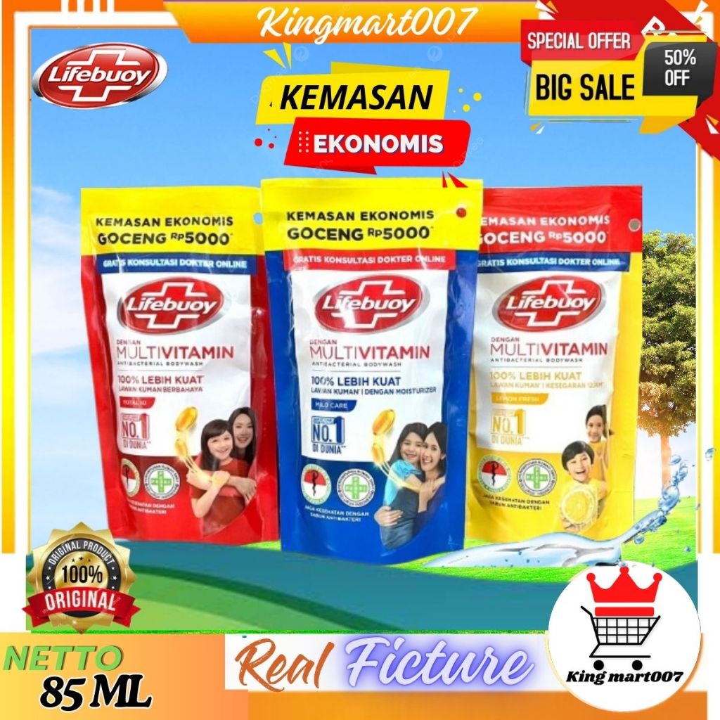 Jual Lifebuoy Body Wash Lemon Fresh/total 10/mildcare Refill 85ml ...