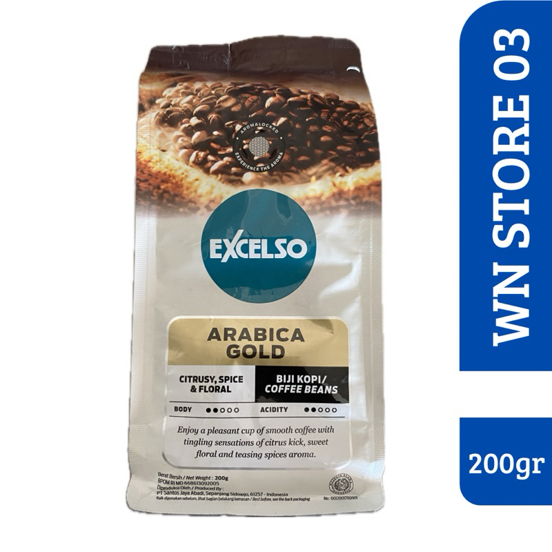 Jual EXCELSO ARABICA GOLD BIJI KOPI COFFE BEANS 200 gr | Shopee Indonesia