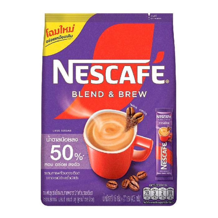 Jual Kopi instan Nescafe Blend & Brew Formula Rendah Gula 15g x 27pcs ...