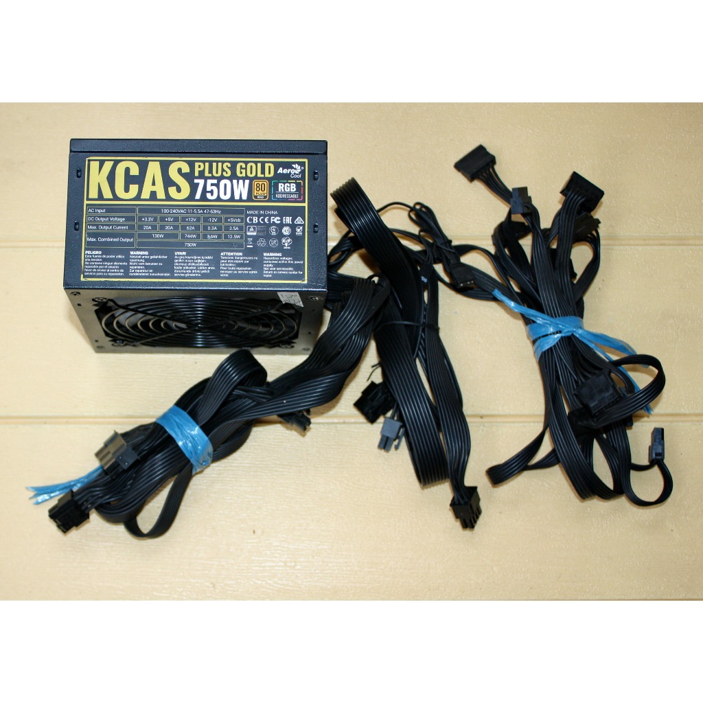 Jual PSU PURE AEROCOOL 750 WATT KCAS PLUS GOLD 750W 80+ GOLD FAN RGB KABEL PIPIH PANJANG NORMAL ...