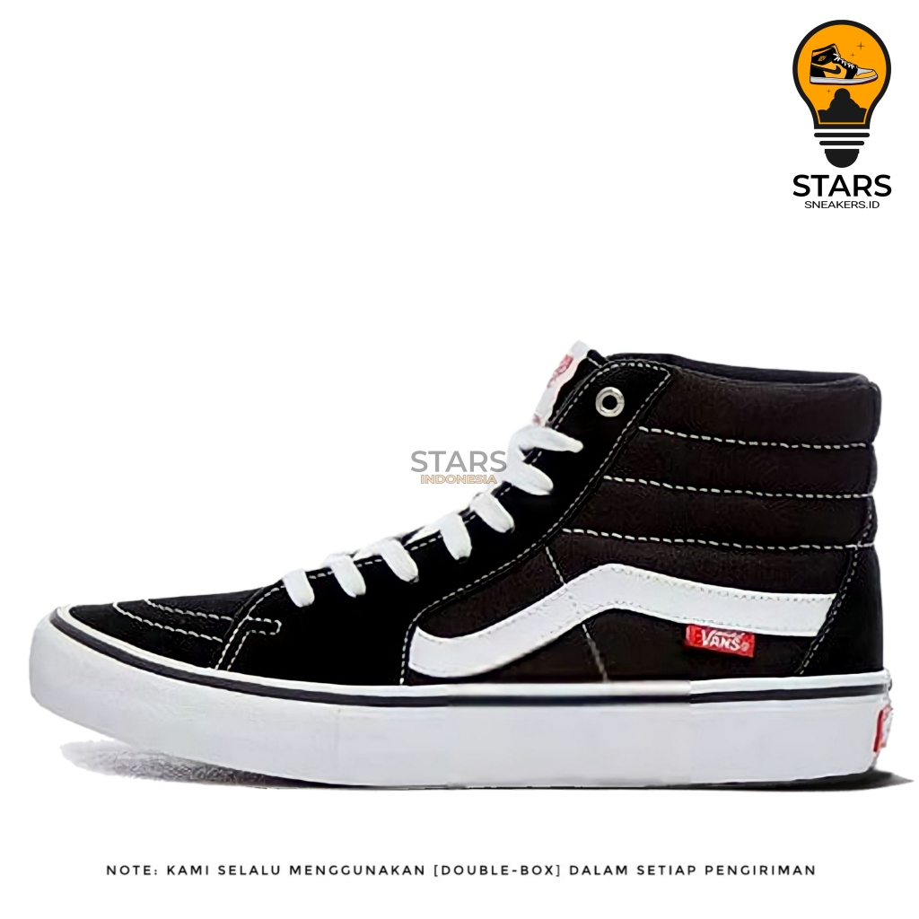 Jual Vans Sk8 High Pro Black White | Shopee Indonesia