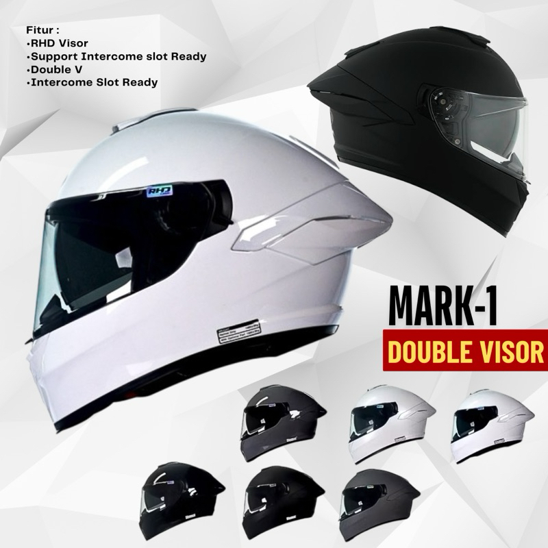 Jual Helm NHK MARK 1 DOUBLE VISOR - Helm Full face Nhk Solid double ...