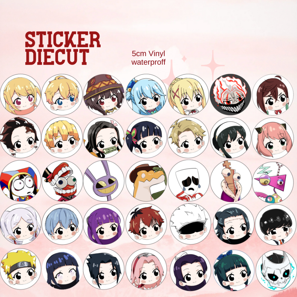 Jual Sticker Diecut chibi anime amazing digital circus art by mazumizu ...