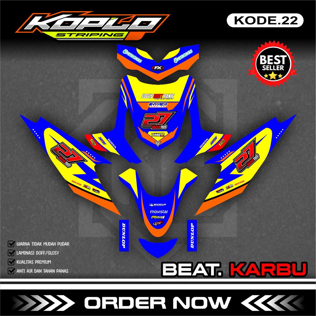 Jual Decal Stiker Full Body BEAT Karbu 2006 2007 2008 2009 - Dekal ...
