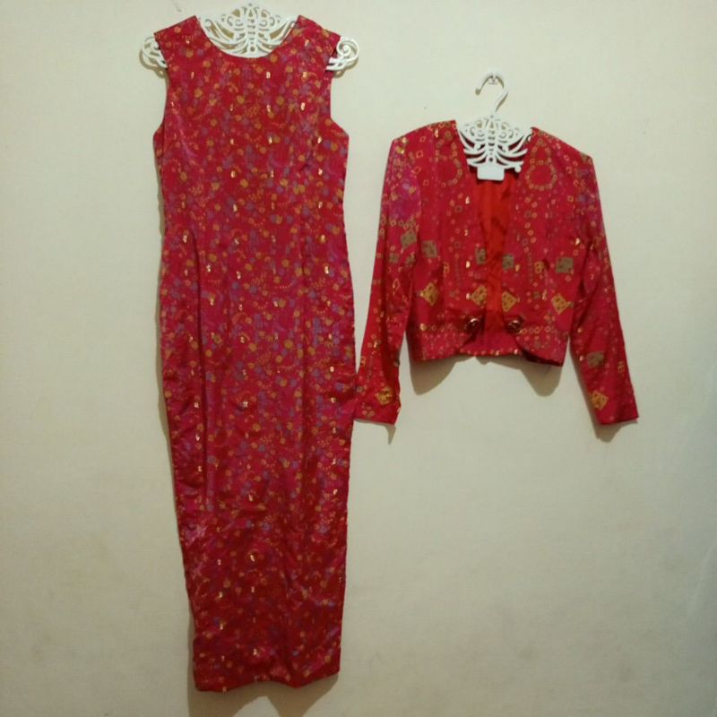 Jual PL setelan dress panjang/baju pesta wanita dewasa uk s | Shopee ...