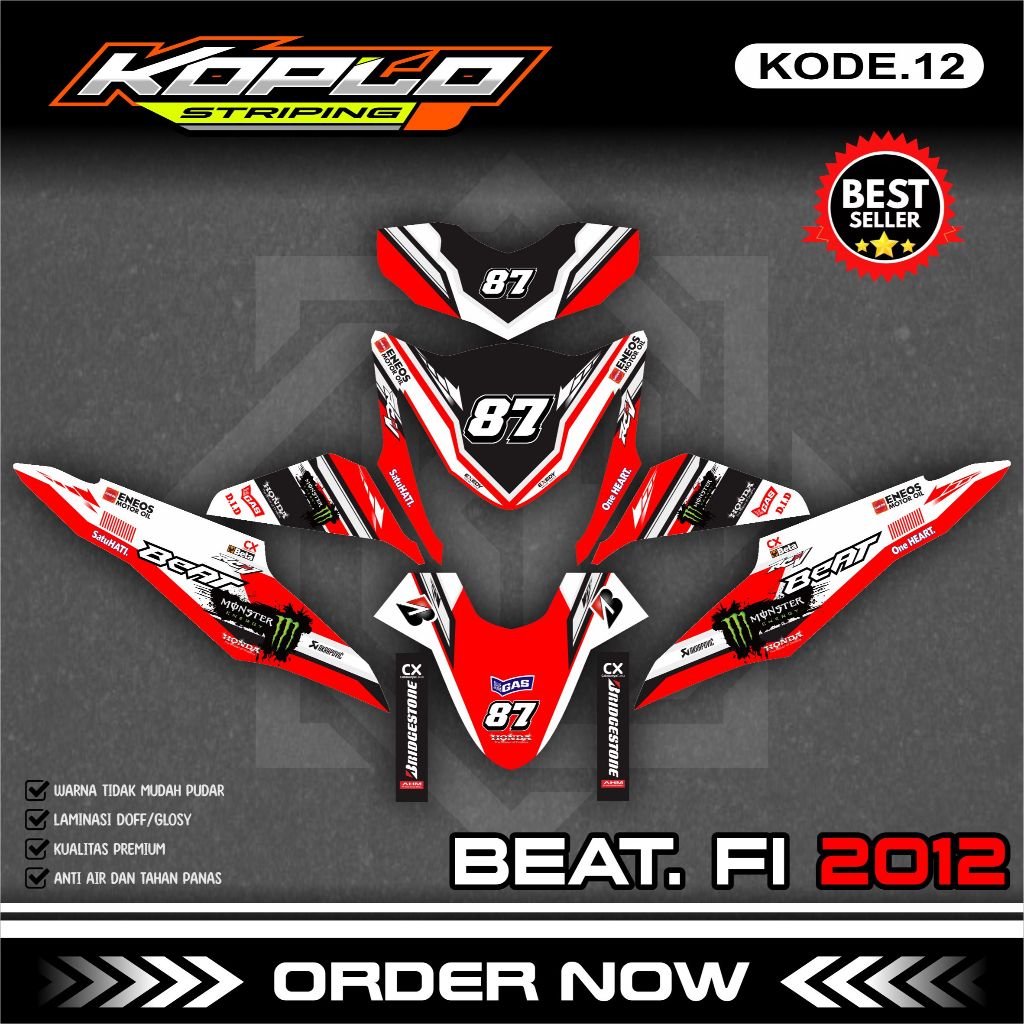 Jual Decal Sticker Stiker Full body Variasi Beat Fi Lama 2012 / 2013 ...