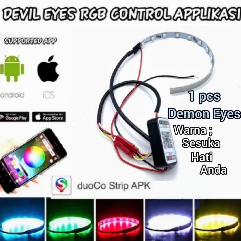 Jual Lampu Demon Eyes Devil Eyes RGB App BILED Projie Motor Mobil ...
