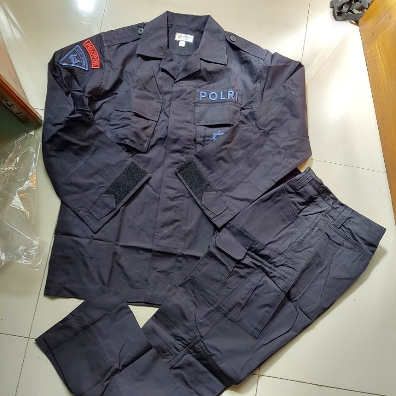 Jual SERAGAM PDL II HITAM TACTICAL RIPSTOK JATAH BRIMOB | Shopee Indonesia
