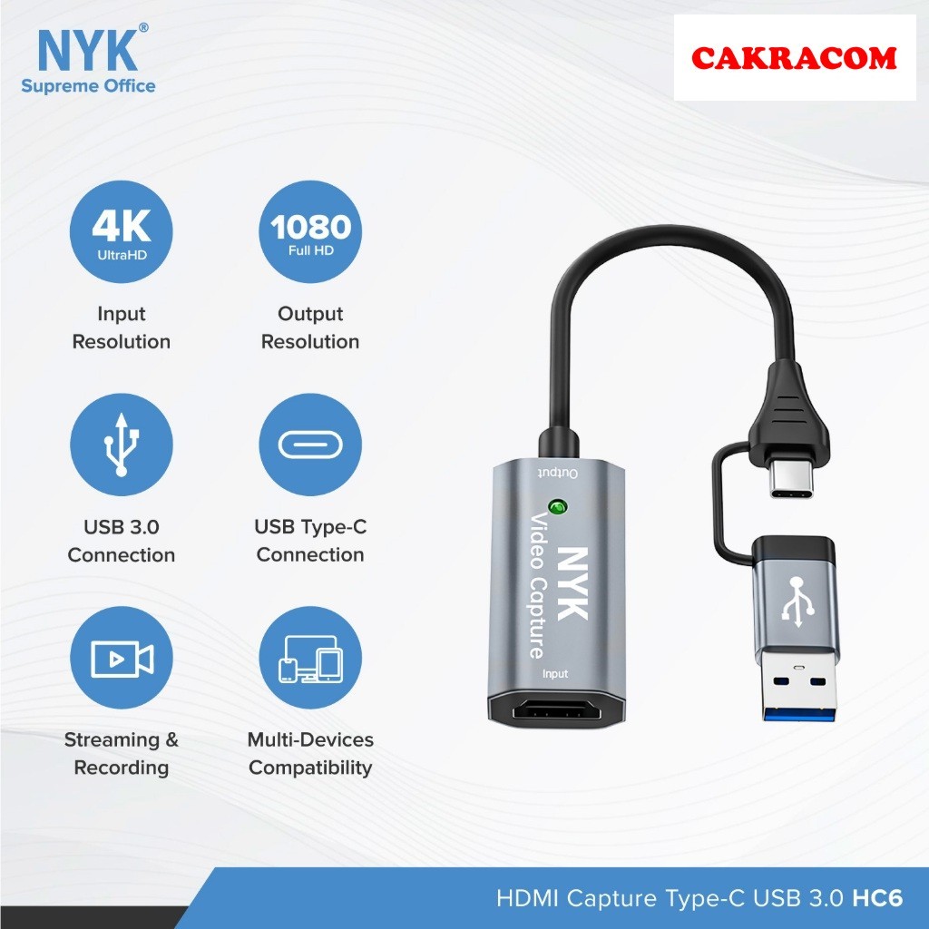 Jual HDMI Video Capture OTG Usb Kabel Type C to HDMI HC-6 NYK | Shopee ...