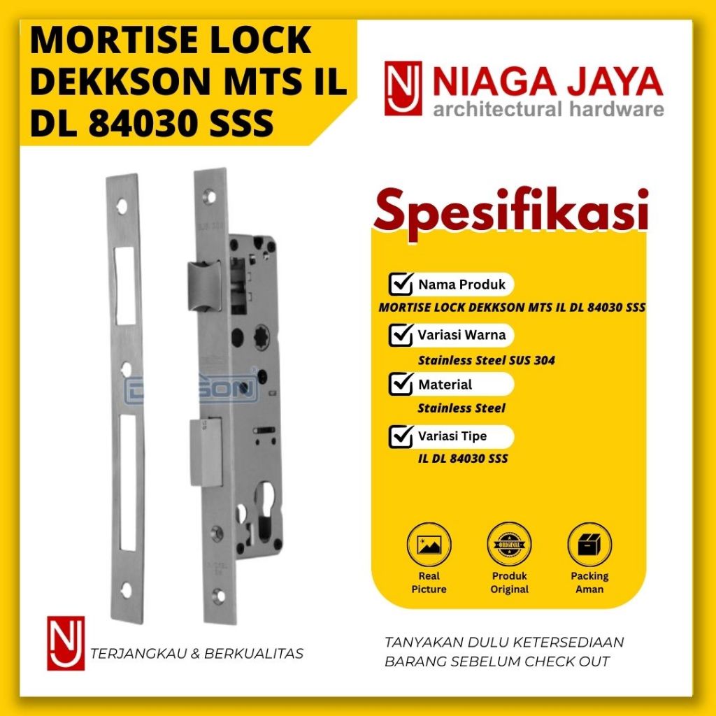 Jual Mortise Lock Dekkson MTS IL DL 84030 Body Kunci Pintu Swing ...