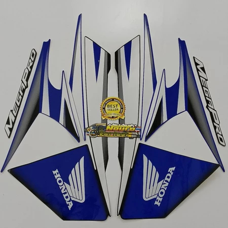 Jual Striping Honda Mega pro 2012 2013 biru stiker list body motor ...