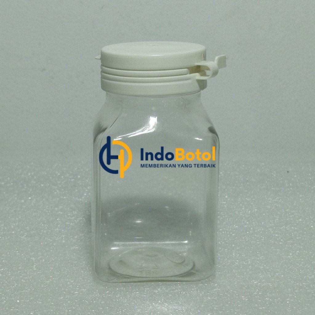 Jual Botol Kapsul Herbal Plastik Kotak Bening Tutup Snap 140ml | Shopee ...