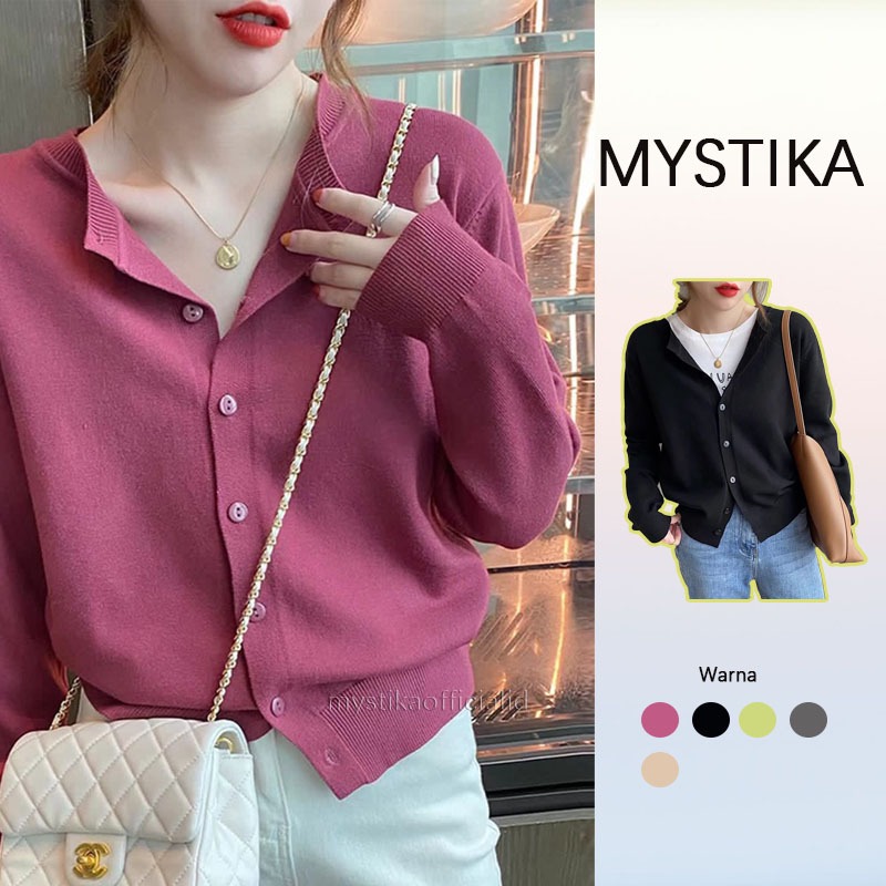 Jual MYSTIKA Cardigan Vierlin Soft Knit Import - Outer Wanita Knit - Kardigan Wanita Rajut ...