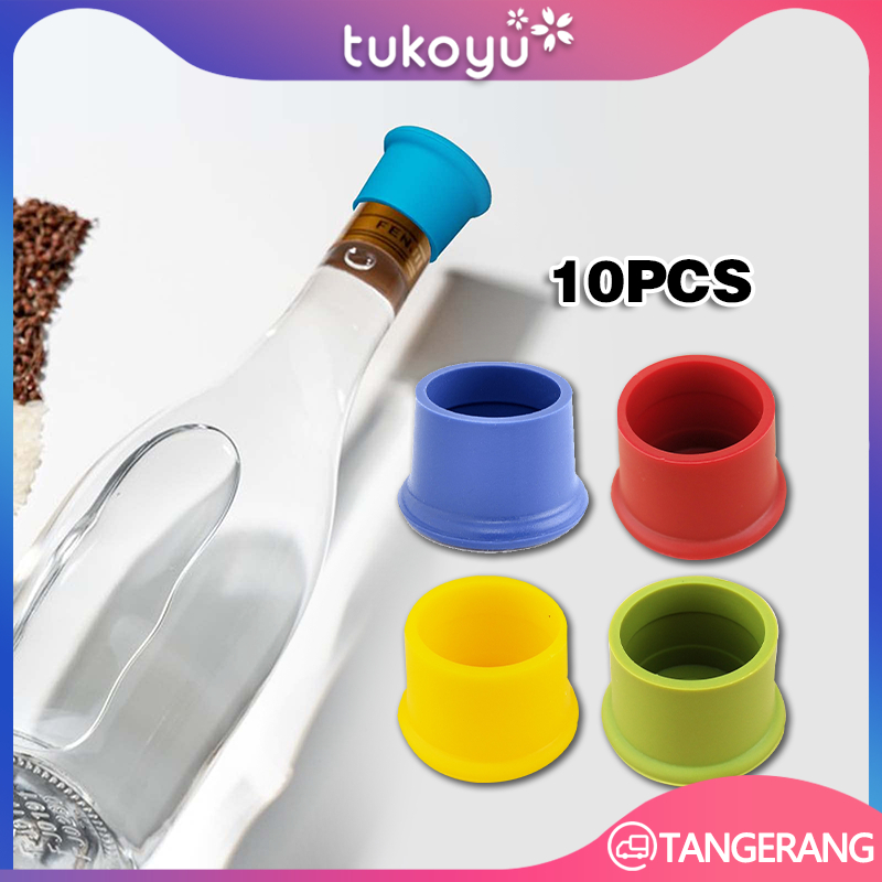 Jual 10pcs Tutup Botol Wine Bir Anti Bocor Silikon Food Grade/Reusable ...