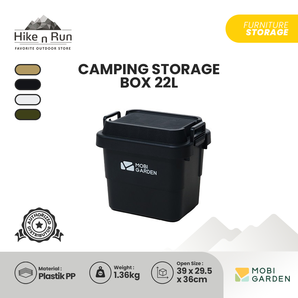 Jual Box Penyimpanan Mobi Garden NX22671051 Camping Storage Box 22L ...