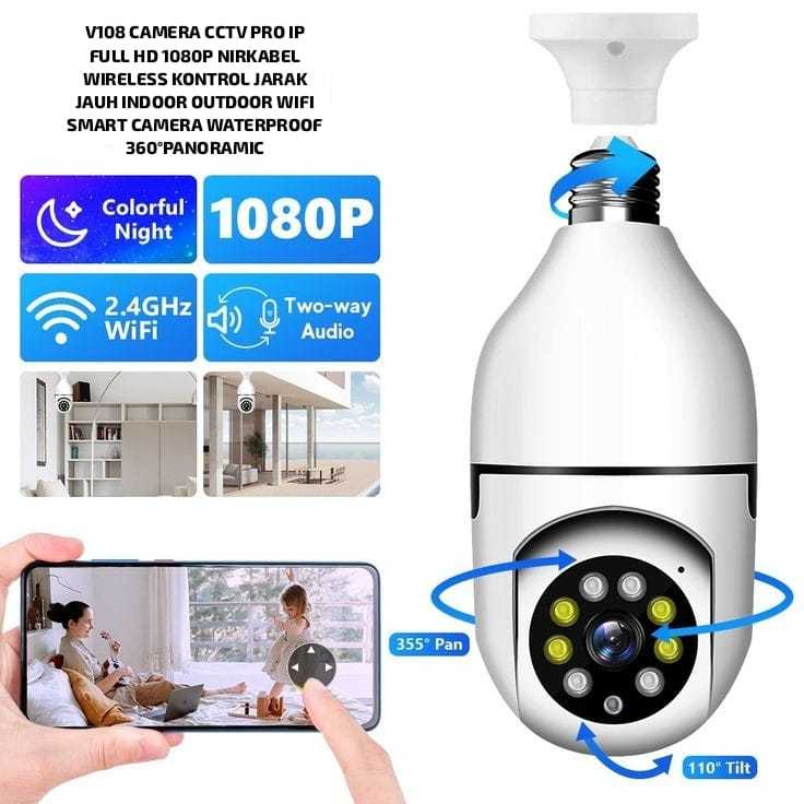 Jual V108 ORI CAMERA CCTV KAMERA E27 LAMPU REKAM PEREKAM GAMBAR DVR ...