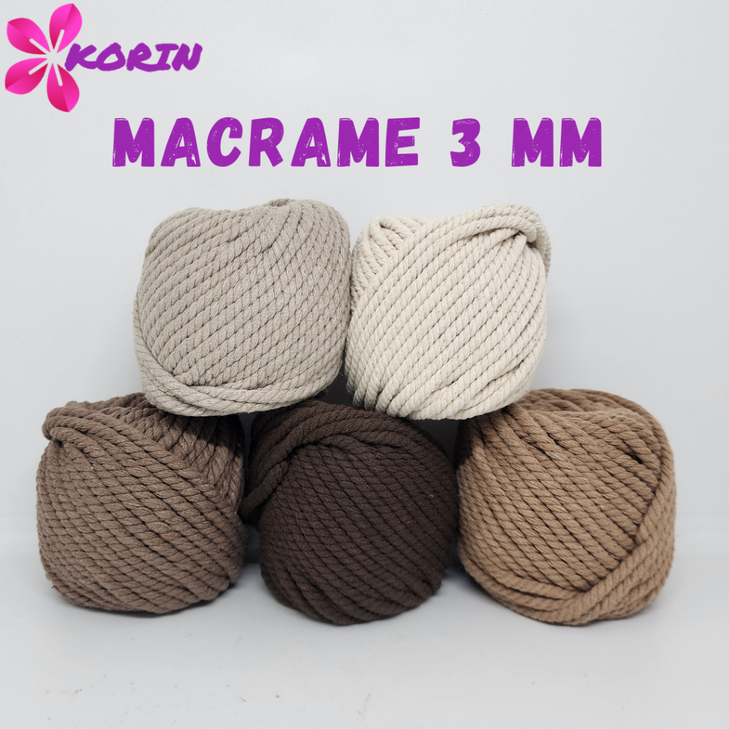 Jual Tali Katun Makrame Warna 3mm 100gr / Macrame Cotton Rope Colors ...