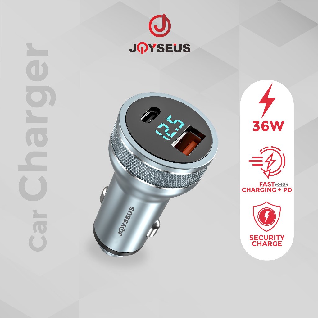Jual Joyseus Car Charger Colokan Mobil 2 Ports QC3.0 PD 36W with LED ...