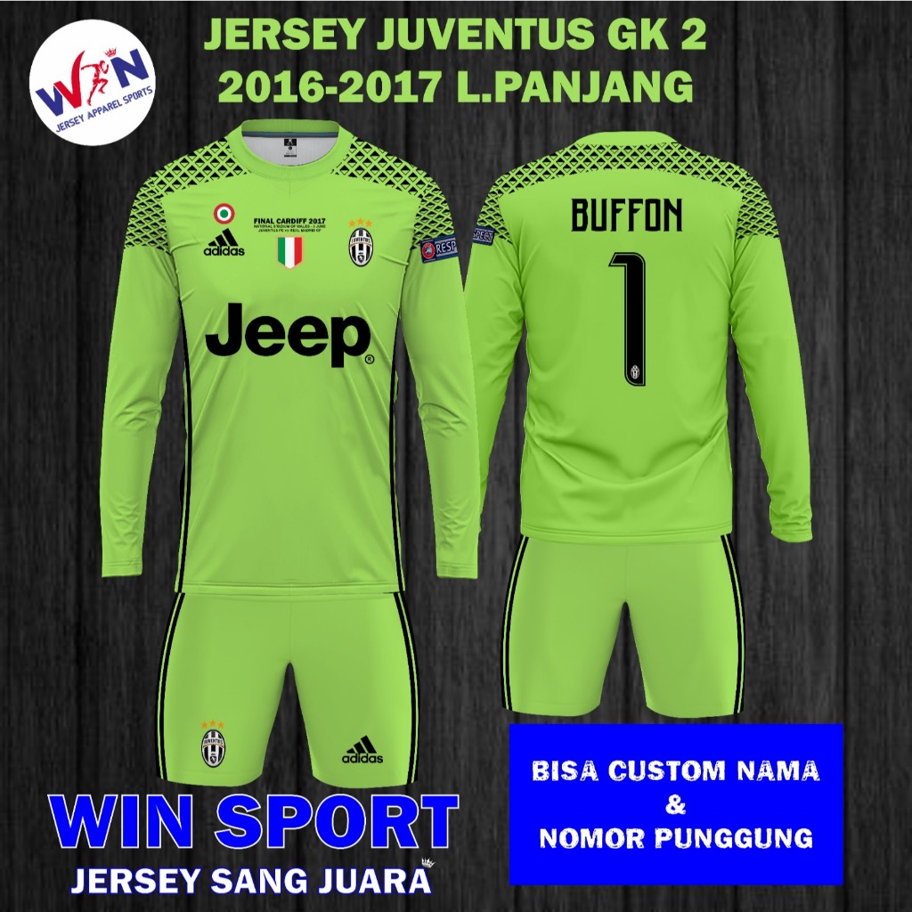 Jual Setelan Sepak Bola JUVENTUS GK 2 Kiper 2016 2017 LENGAN PANJANG ...
