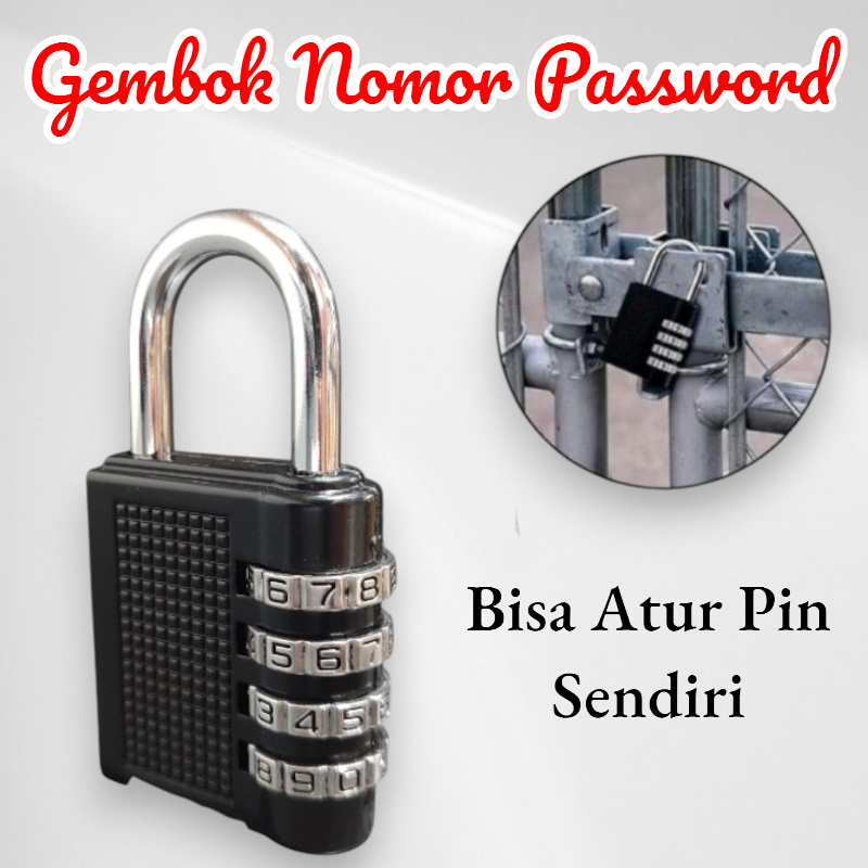 Jual Gembok Piring Cakram , Nomor / Angka Password Pin , Anti Maling ...