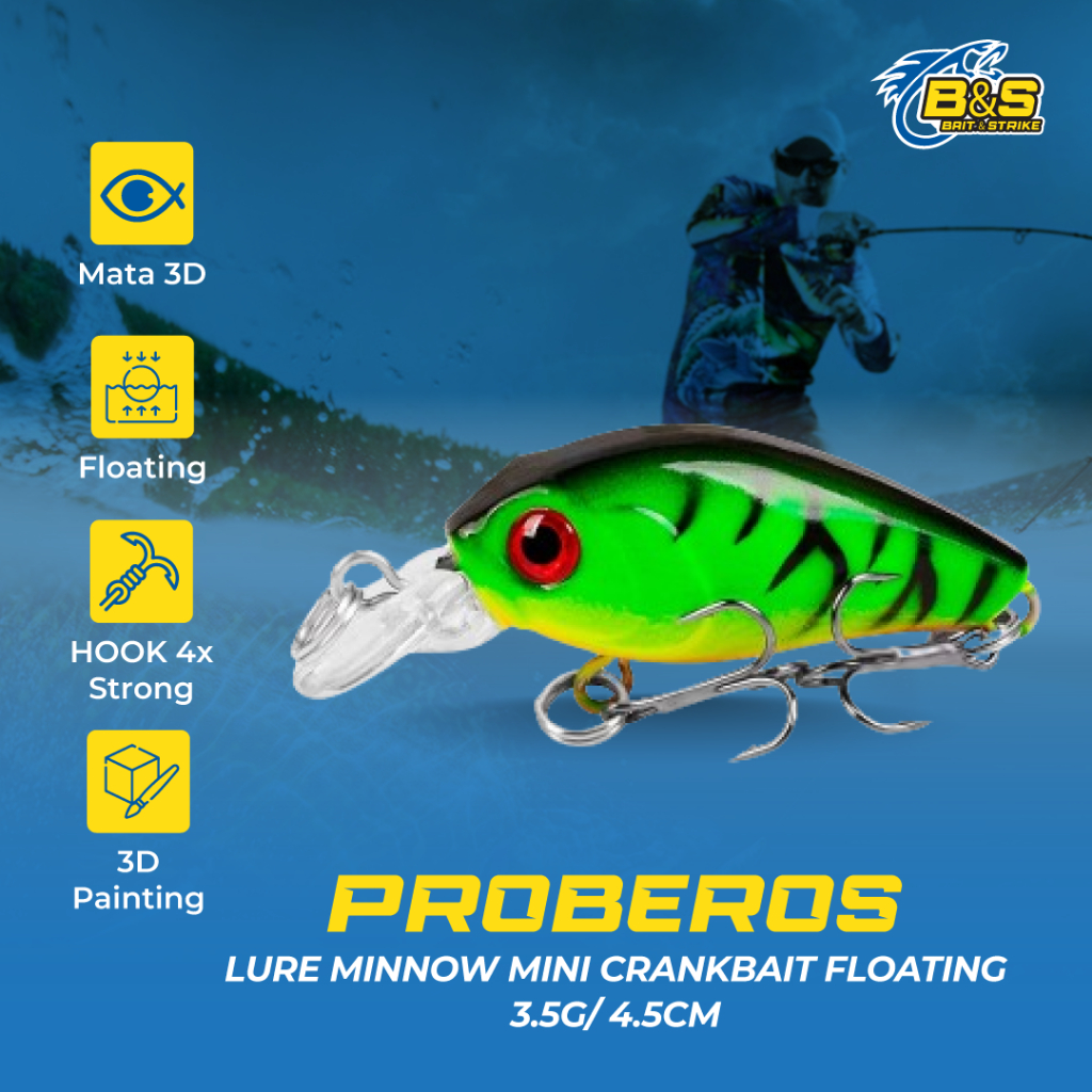 Jual PROBEROS Umpan Pancing Lure Crankbait mini minnow 3.5g/4.5cm ...