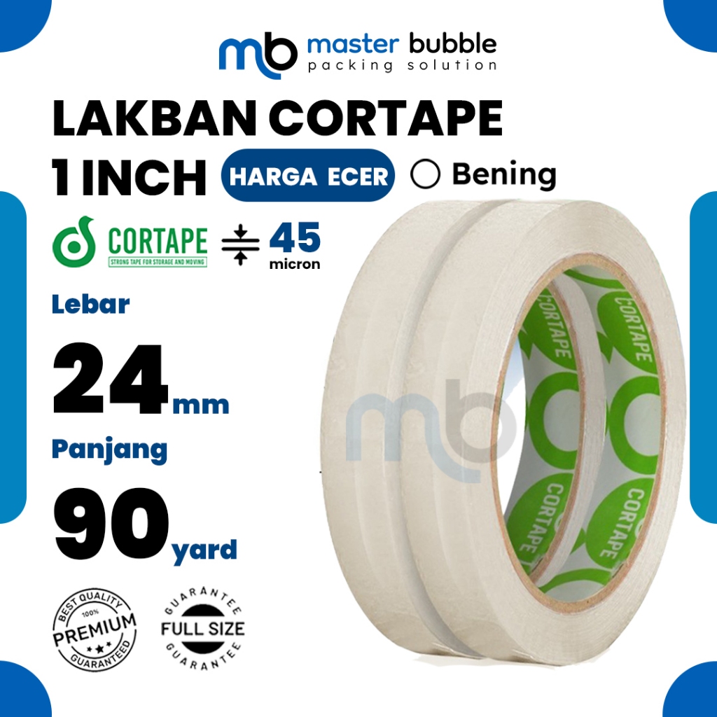 Jual Lakban Selotip Isolasi Polos Bening 1 inch 24 mm x 90 yard Premium ...