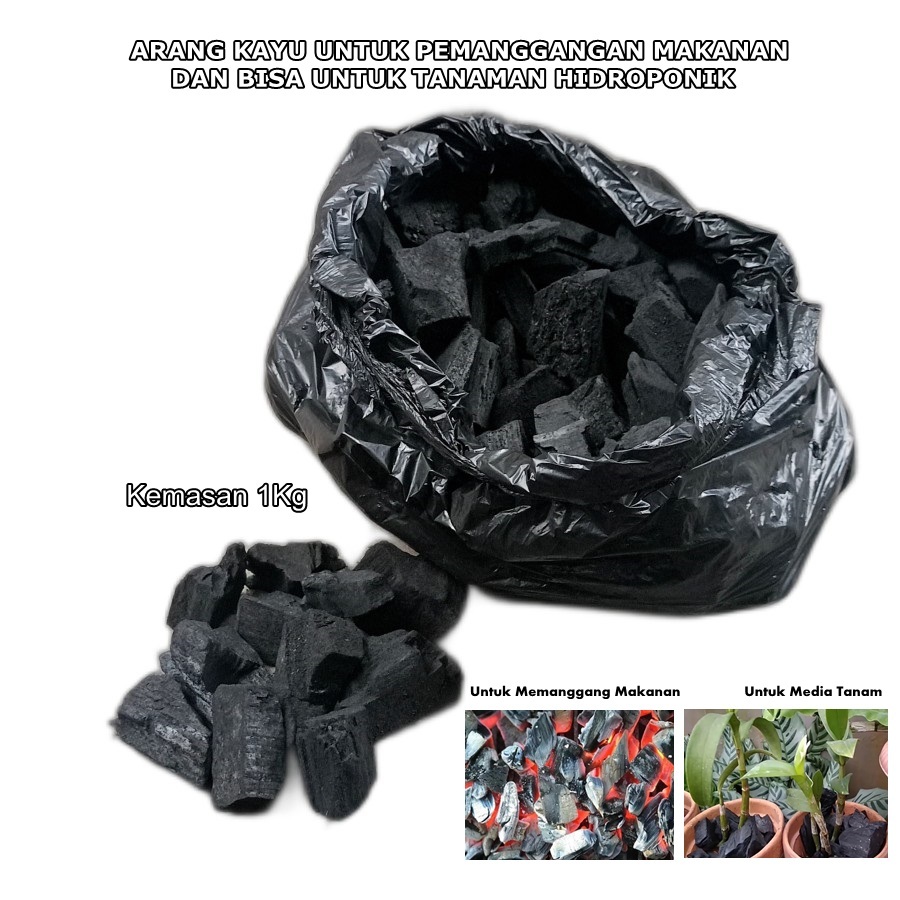 Jual Arang Kayu 1Kg Areng Premium Arang Kayu Hardwood Charsoal Sawdust Arang Media Tanam ...