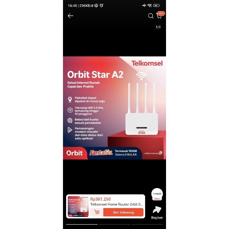 Jual modem orbit star A2 bekas | Shopee Indonesia