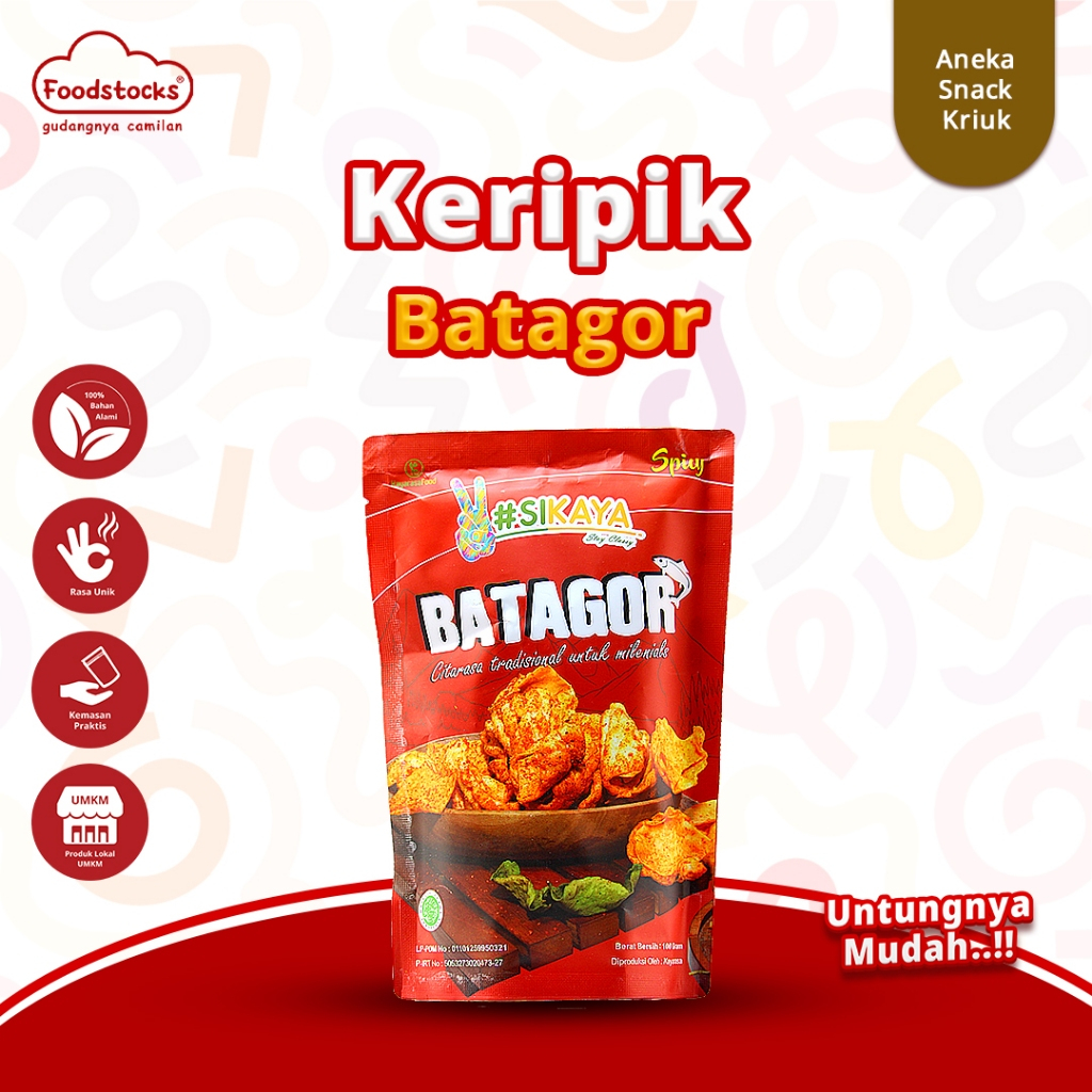 Jual SIKAYA - Cemilan Keripik Batagor Kering Rasa Pedas 100gr | Shopee ...
