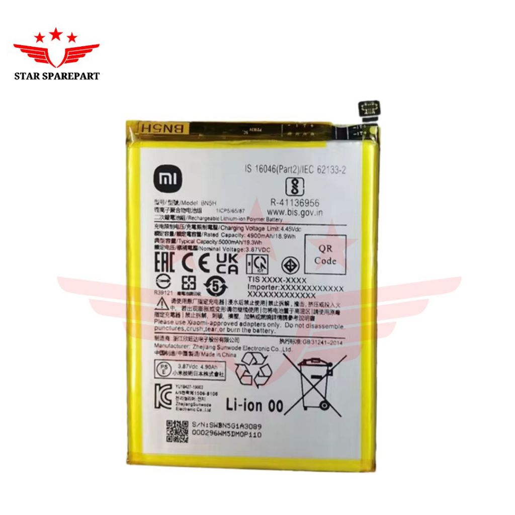 Jual BATERAI XIAOMI REDMI NOTE 11E / POCO M4 5G / POCO M5 ( BN5H ...