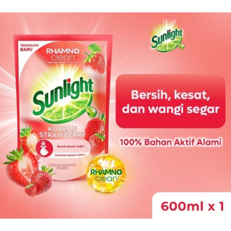 Jual Sunlight Cuci Piring Korean Strawberry - 600 ml | Shopee Indonesia