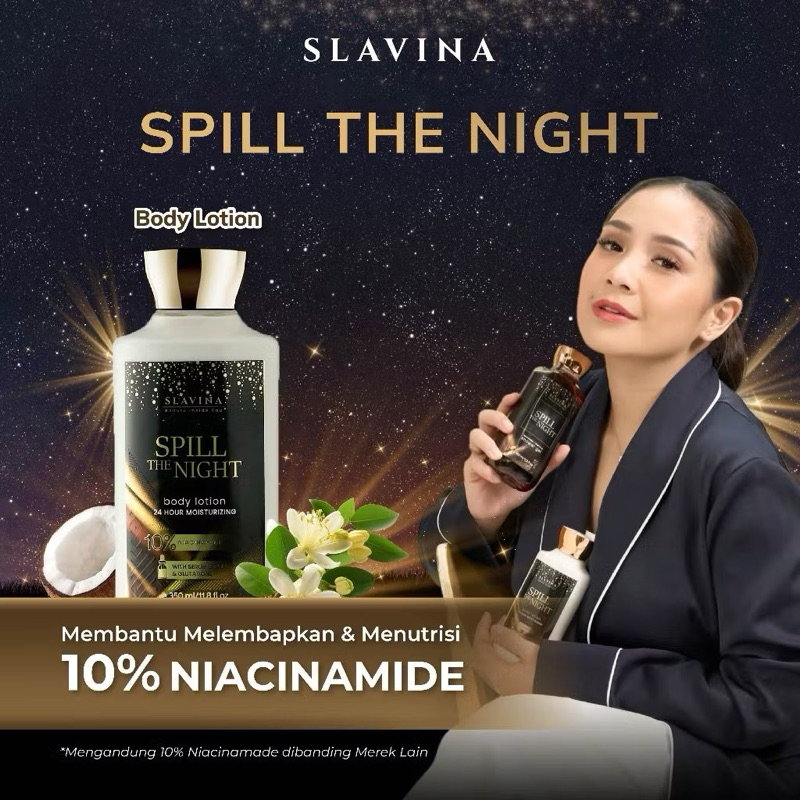 Jual [READY] SLAVINA Spill The Night Whitening Body Lotion by Nagita ...