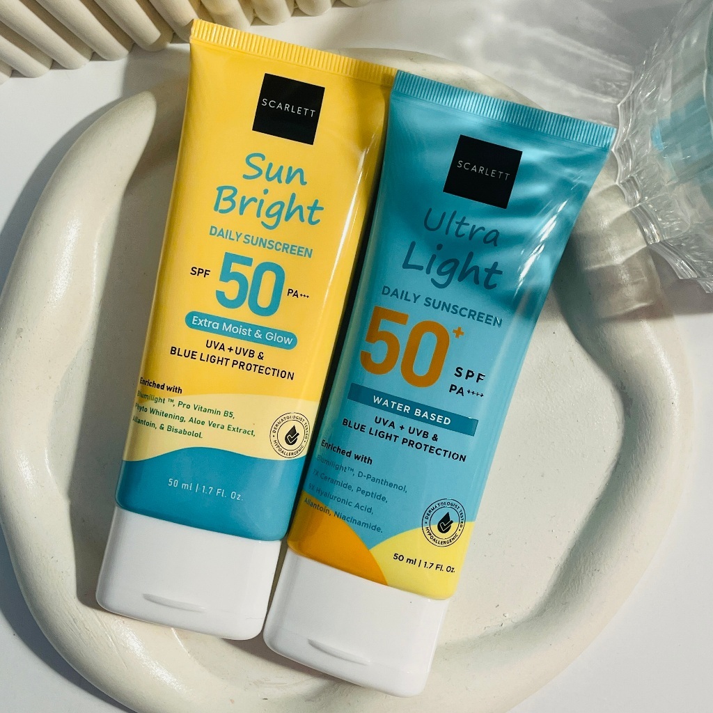 Jual SCARLETT WHITENING SUNSCREEN SUN BRIGHT / ULTRA LIGHT DAILY SPF 50PA+++ - 30ML - 50ML ...