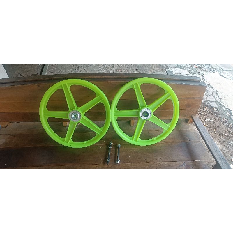 Jual Velg Sepeda BMX Bintang Lurus Uk Ring 20 Warna Hijau Stabilo ...