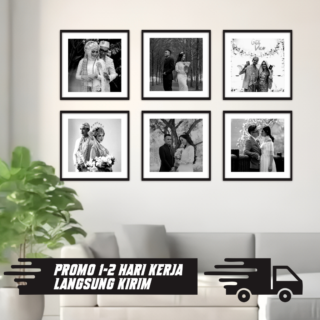 Jual Paket Cetak Foto 6pcs + List Bingkai 20x20cm Langsung Tempel Tanpa ...
