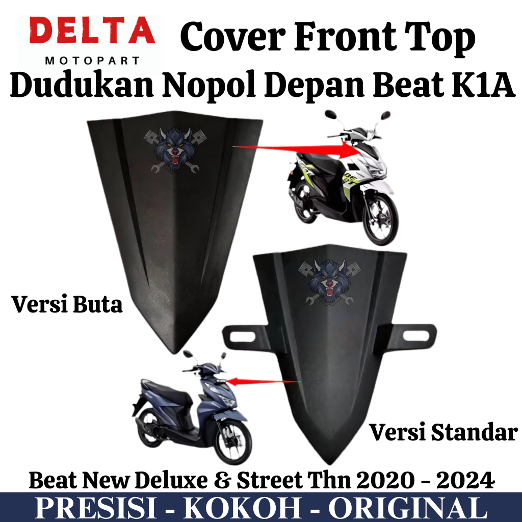 Jual Cover front top dasi buta dudukan nopol depan beat new deluxe street K1A 2020 2021 2022 ...