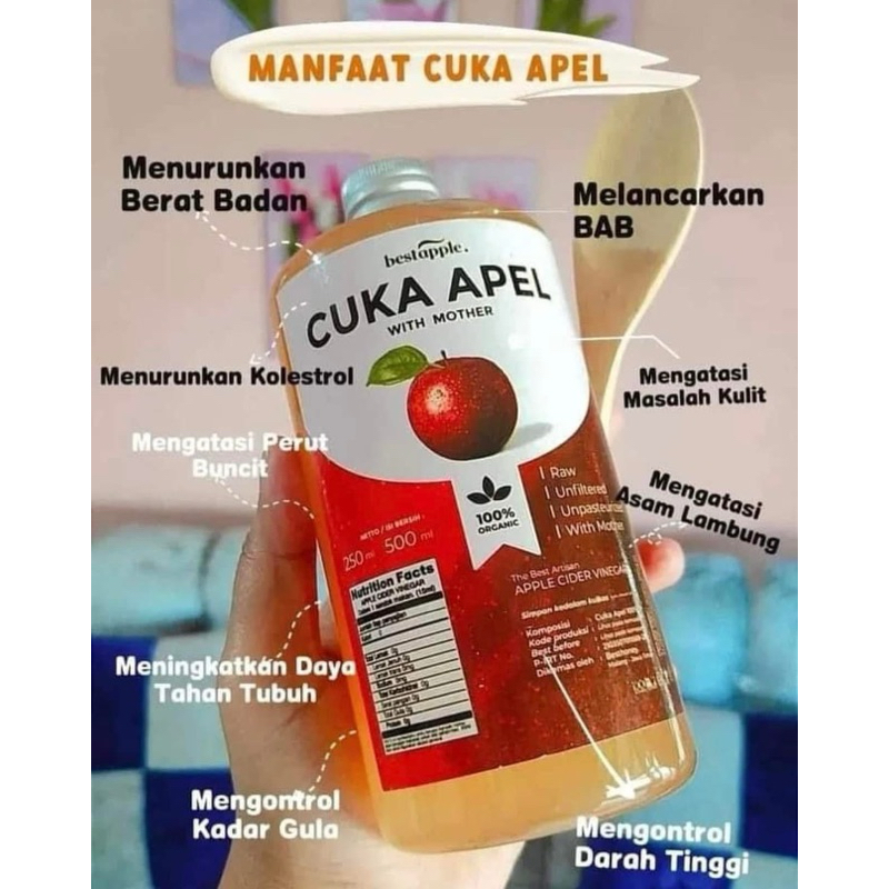Jual cuka apel with mother 500ml | Shopee Indonesia