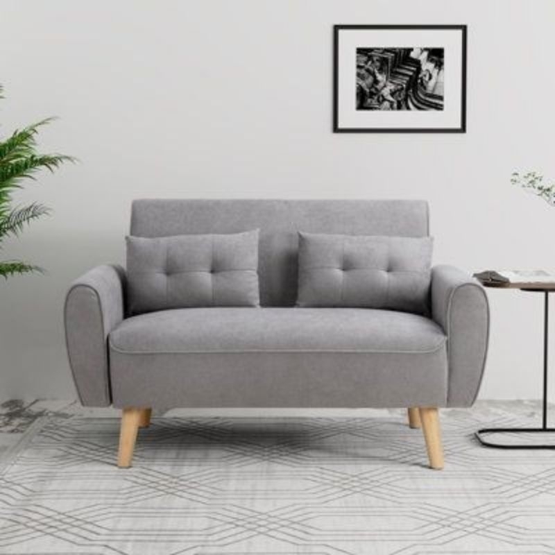 Jual Sofa Abu-abu dengan Bantal 2 seater minimalis | Shopee Indonesia