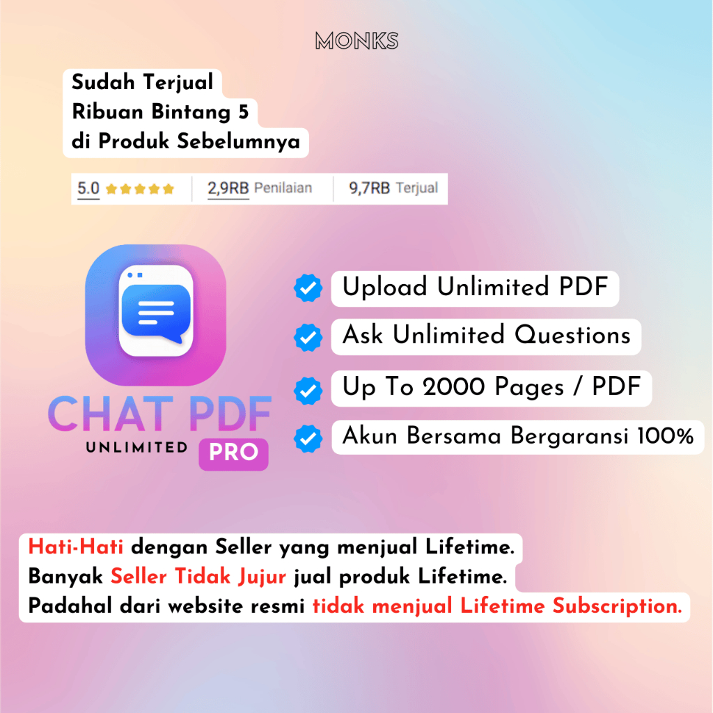 Jual ChatPDF Plus - Software Solusi Pintar untuk Membaca & Menganalisis PDF | Shopee Indonesia