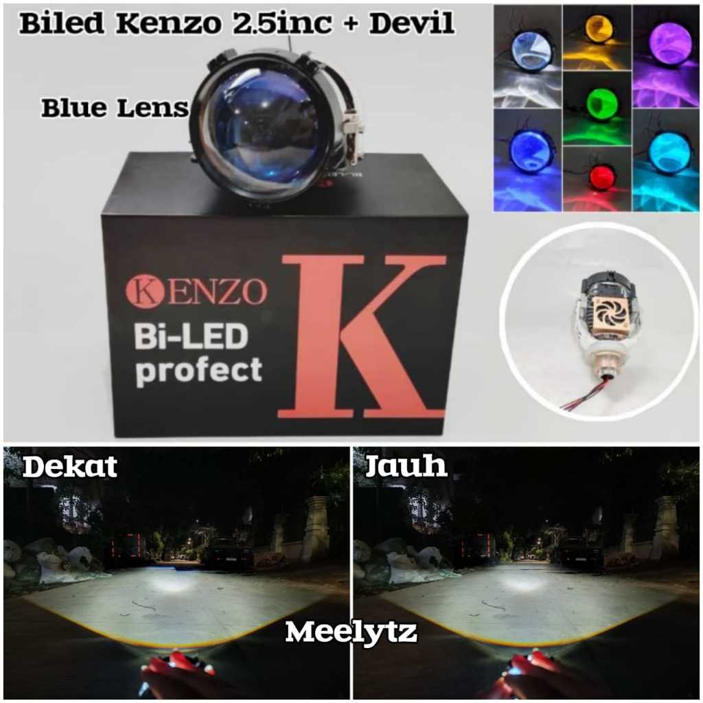 Jual Biled+Devil Lampu Projie Projector LED Biled 2.5inc KENZO blue ...
