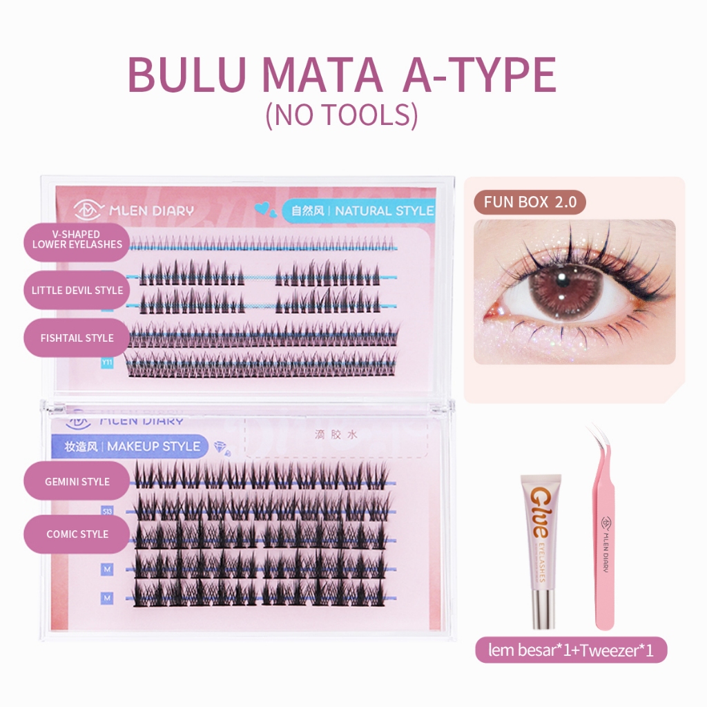 Jual MLEN DIARY Bulu Mata Mix Multiple Styles Model Campuran Fun Box 2. ...