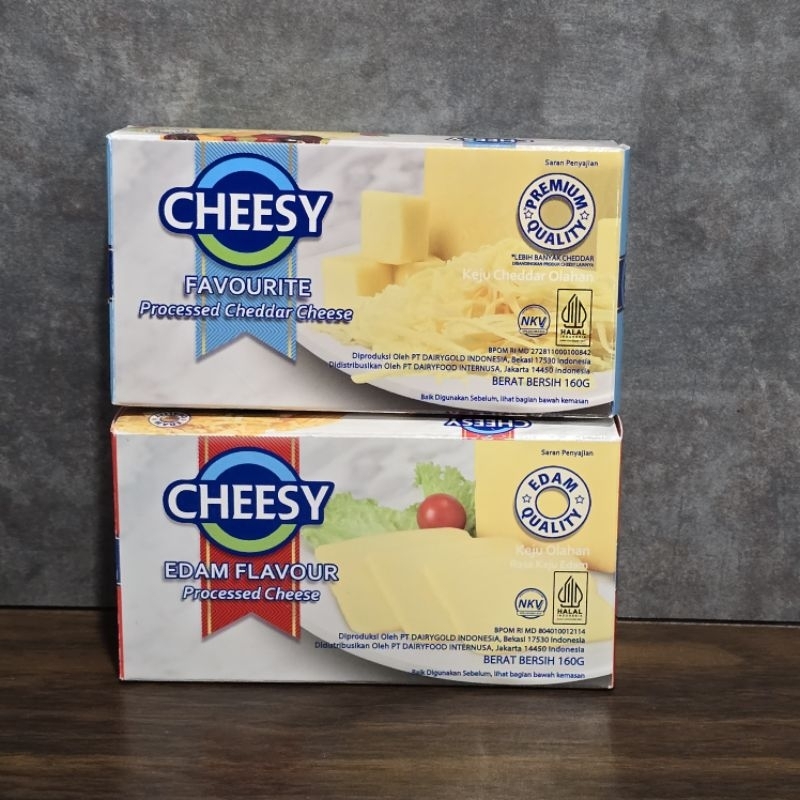 Jual Cheesy Favourite Cheddar Cheese 160gr / Edam Cheese 160gr / Keju ...