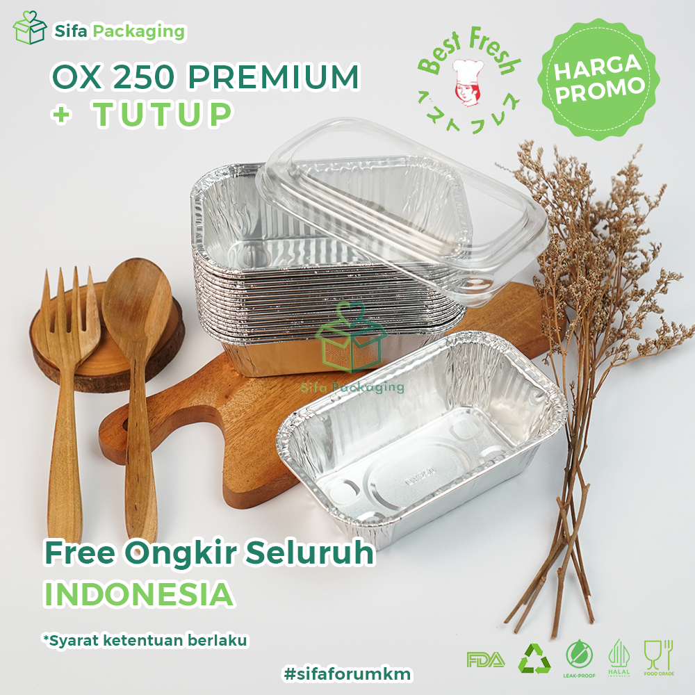 Jual Alumunium Foil Tray Cup OX 250 Lasagna Macaroni Schotel Dimsum Mentai Klapertart Spaghetti ...