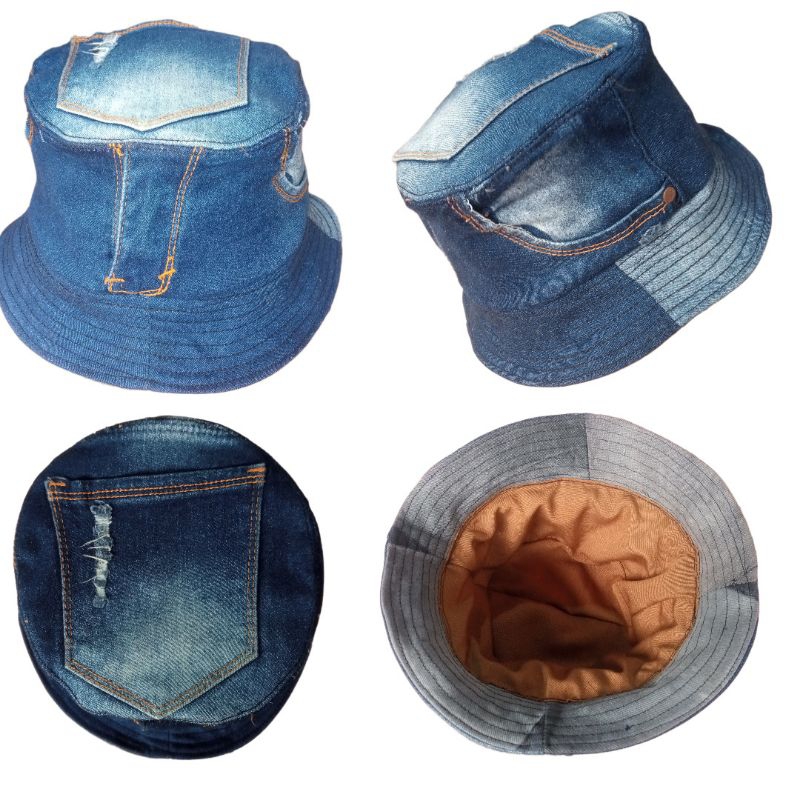 Jual Topi Bucket hat pria/wanita bahan denim&jeans original-spesial ...