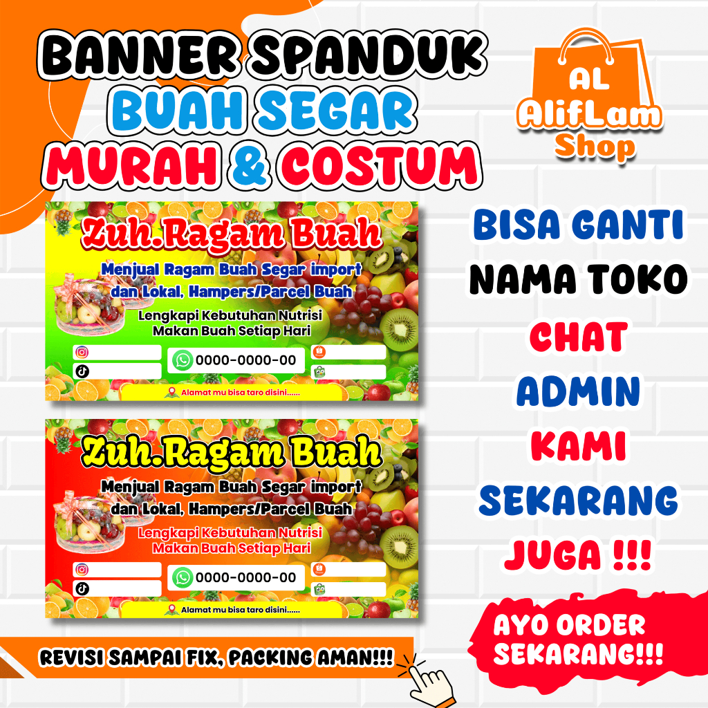 Jual CETAK BANNER SPANDUK BUAH SEGAR | VERSI AS_34 | BISA REQUEST ...