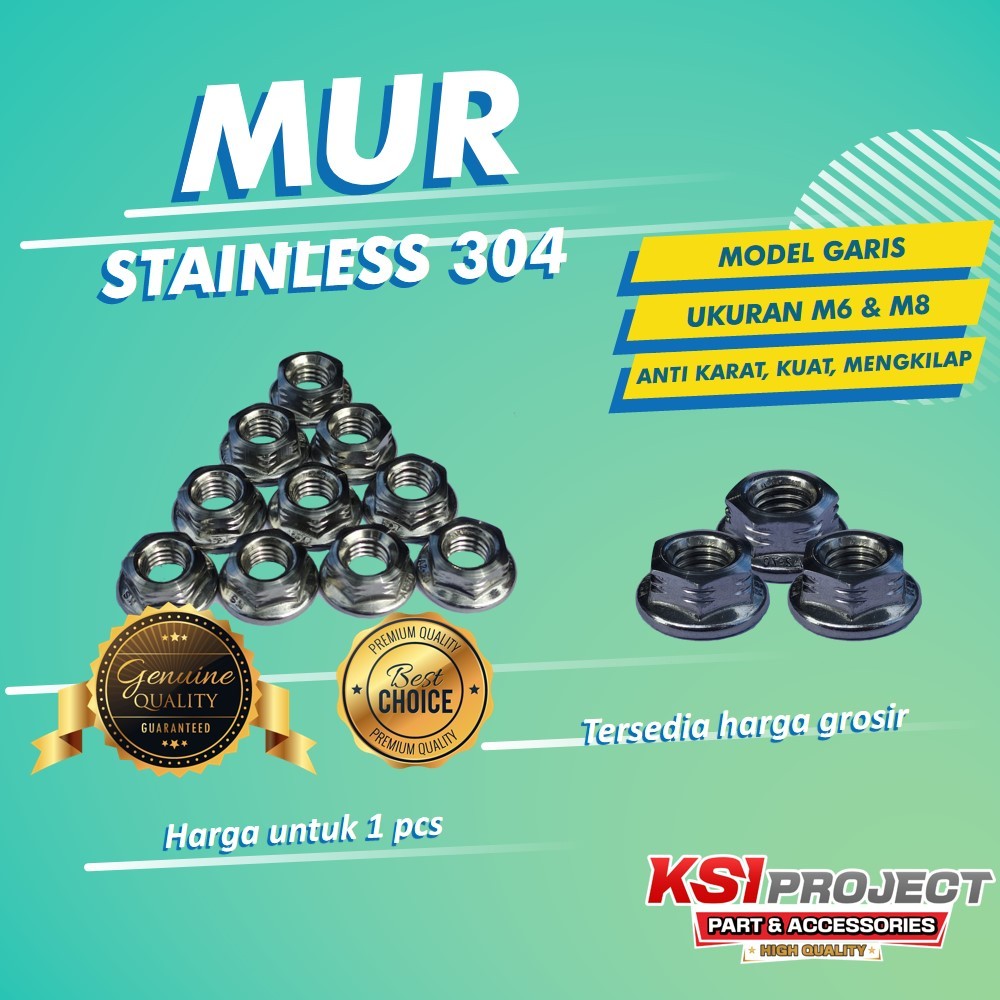 Jual Mur Model Garis Stainless Steel Custom Handmade Model Thailand Nut ...