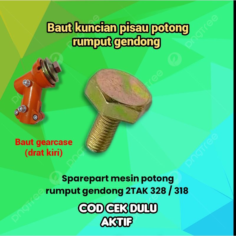 Jual Baut kuncian pisau potong rumput gendong | nut gear case brush ...