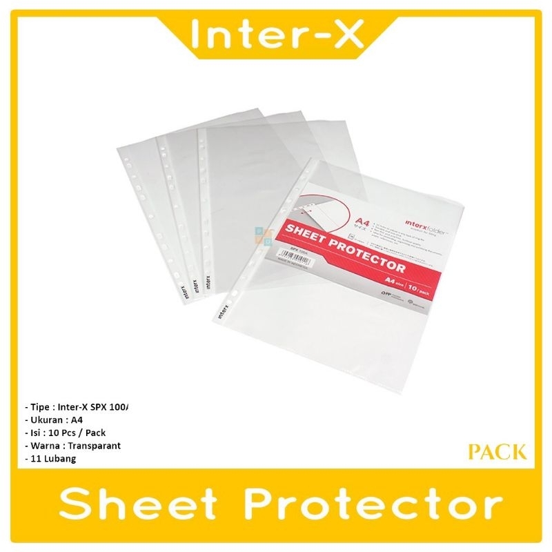 Jual pp Pocket A4 Inter-x isi 10 Lembar Sheet Protector | Shopee Indonesia