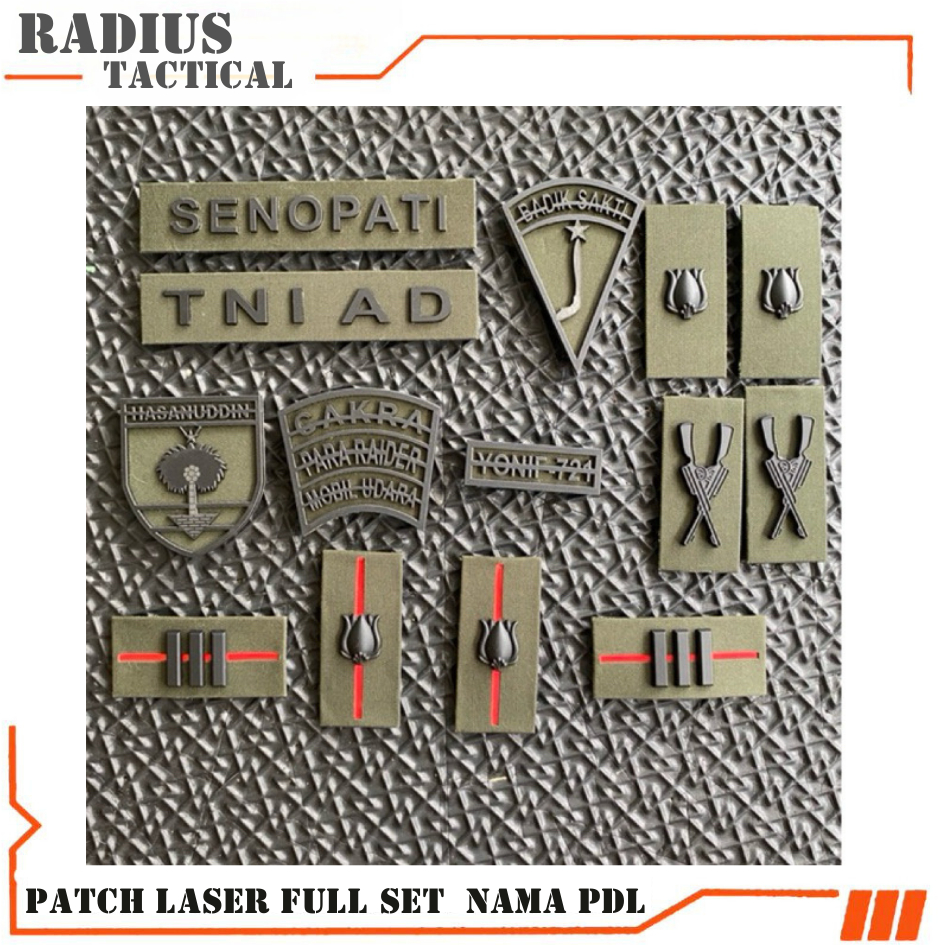 Jual Patch Laser Full Set Nama PDL Bripet PDH Bahan Acrilik Timbul ...